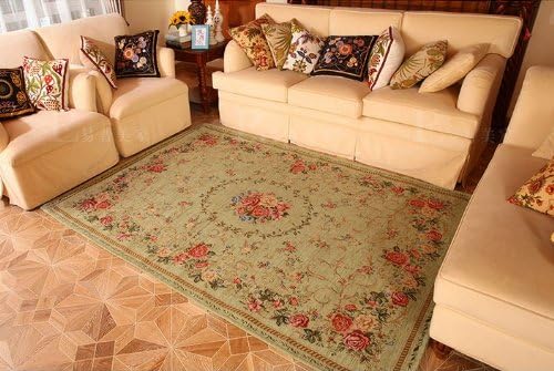 Amazon.com: DIAIDI Pale Green Floral Western Rugs Rustic Area Rugs ...