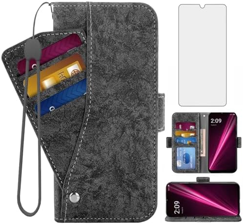 Amazon.com: Compatible with T-Mobile Revvl 6 Pro 5G 2022 Wallet Case Tempered Glass Screen ...