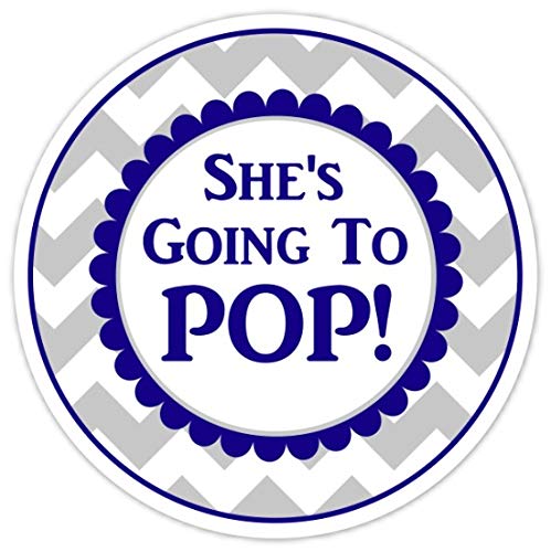Amazon.com: She's Going to Pop, Navy Blue and Gray Chevron Stickers ...