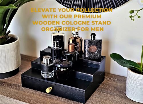 Snapklik.com : BUZZPER Cologne Stand Organizer For Men - 3 Tier Wooden ...