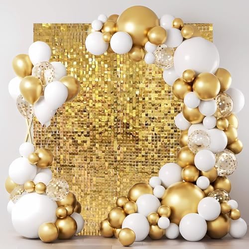 24 Panels Shimmer Wall Panels Backdrops, Square Sequins Backdrops with ...