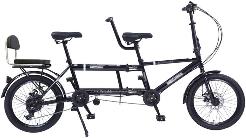 ZLYJ Folding Tandem Bike, Family Tandem Bikes for Two Adults, 7 Speed ...