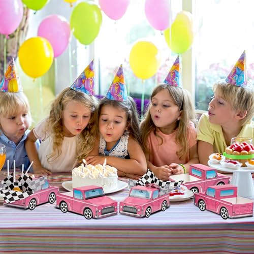 Snapklik.com : 24 Pcs Classic Car Party Food Boxes Pink Car Birthday ...