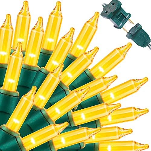 Amazon.com: Dobar Holiday Pride Yellow Gold Christmas Lights on Green ...