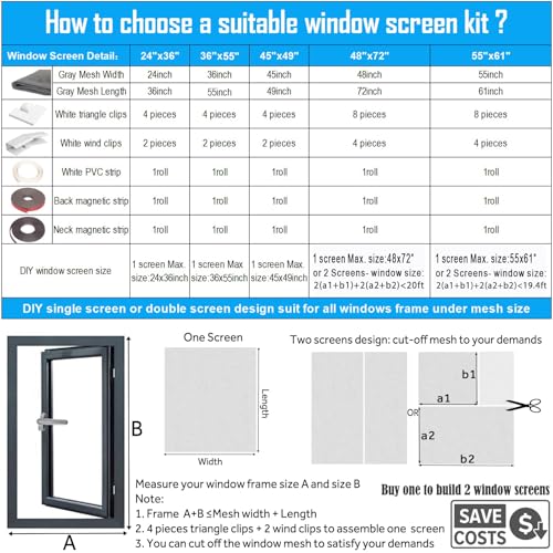 Snapklik.com : AMLOOPH Magnetic Window Screen Mesh Frame Replacement ...