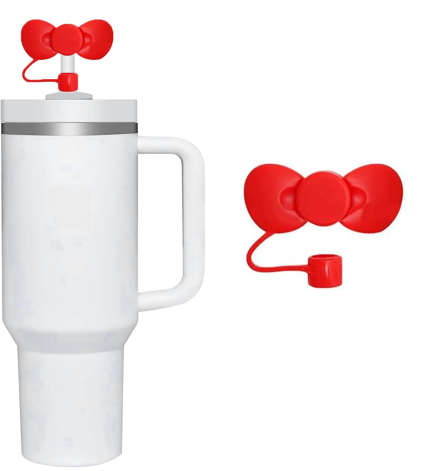 Amazon.com: 1Pc Red Straw Cover, Cute Bow Straw Covers Cap Toppers for ...