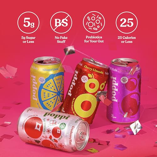 Snapklik.com : POPPI Sparkling Prebiotic Soda, Beverages w/Apple Cider Vinegar, Seltzer Water ...