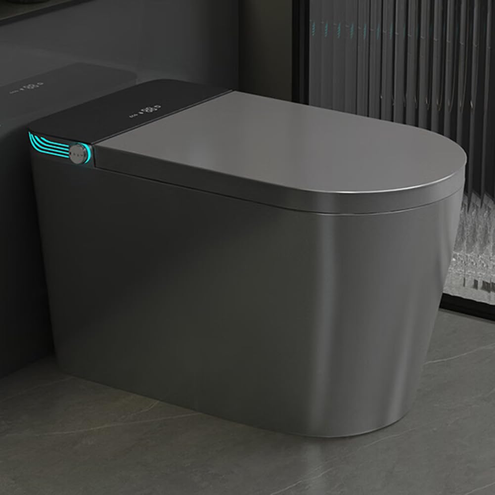 Modern Black Smart Toilet with Automatic Open/Close Lid, One Piece ...