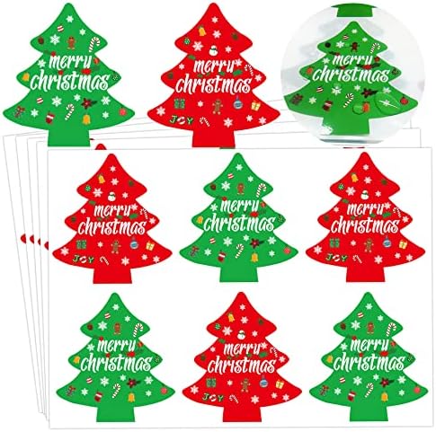 Amazon.com : Christmas Elements Tree Seal Stickers 2.3 X 2.5 inch Merry ...