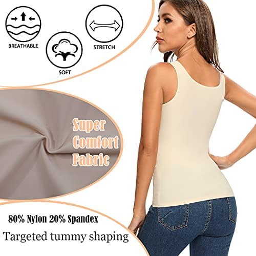 Joyshaper Women's Control Vest Cami Tops with Built in Bra Tummy ...