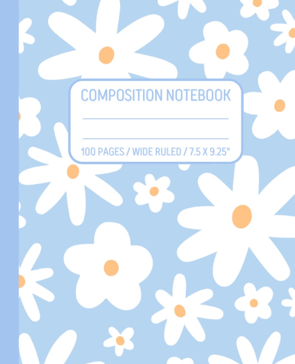 Amazon.com: Wide Ruled Composition Notebook: Cute Floral Pastel Blue ...