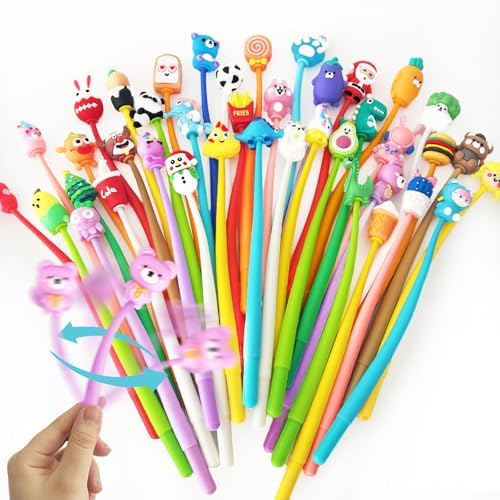 40 Pcs Squishy Pens for Kids,Cute Fun Stress Relief Bobblehead Pen ...