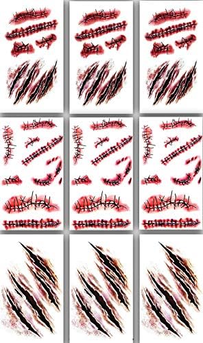 Amazon.com : 140 PCS Halloween Zombie Makeup, Halloween Fake Scars ...