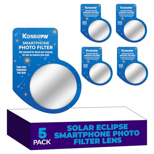 Snapklik.com : Solar Eclipse Imaging Enhancing Lens Filter For Your Smartphone 5-Pack