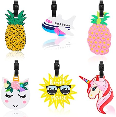 Baowindy 6 Pack Unique Luggage Tags for Suitcase, Cute Silicone ...