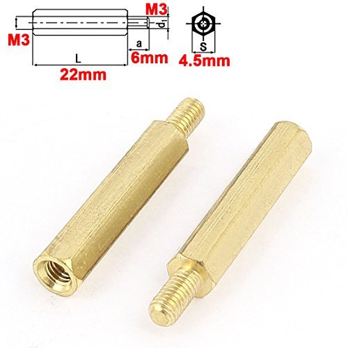 Alcoa Prime100Pcs M3 22mm+6mm Male to Female PCB Hex Standoff Spacer ...
