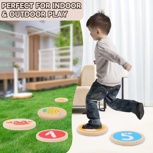 Arkyomi stepping stones kids sensory,8pcs balance board outdoor/indoor ...
