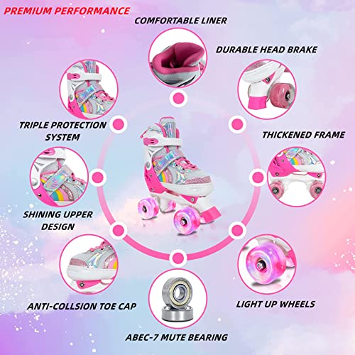 Snapklik.com : Nattork Girls Roller Skates For Kids Toddler, 4 Sizes ...