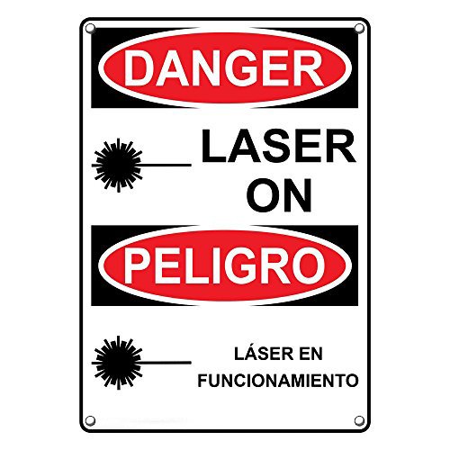 Weatherproof Plastic Vertical OSHA WARNING Laser In Use Sign with ...