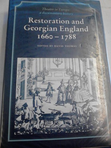 Amazon.com: Restoration and Georgian England 1660-1788 (Theatre in ...