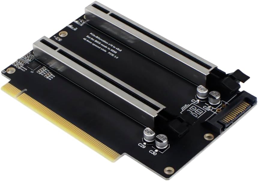 Amazon.com: JMT PCI-E 4.0 x16 1 to 2 Expansion Card Gen3 Split Card ...
