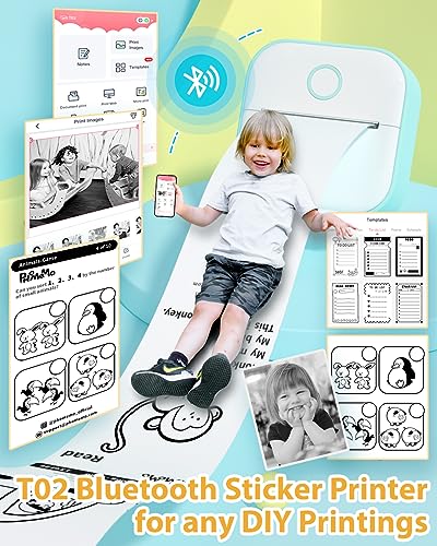 Snapklik.com : Phomemo Label Maker- T02 Sticker Printer Inkeless ...