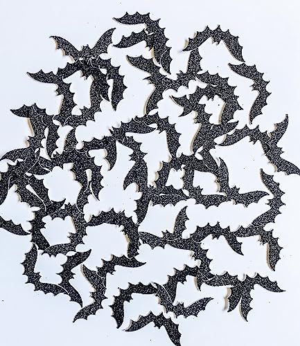Amazon.com: 100 piece black bat confetti, black glitter bat confetti ...