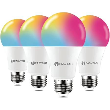 EASYTAO Focos Inteligentes Alexa Wi-Fi, Foco Led E27 9W RGB 2.4Ghz ...