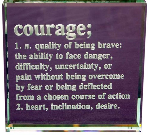 Amazon.com: Courage Definition: Hand Carved Etched Glass Paperweight ...