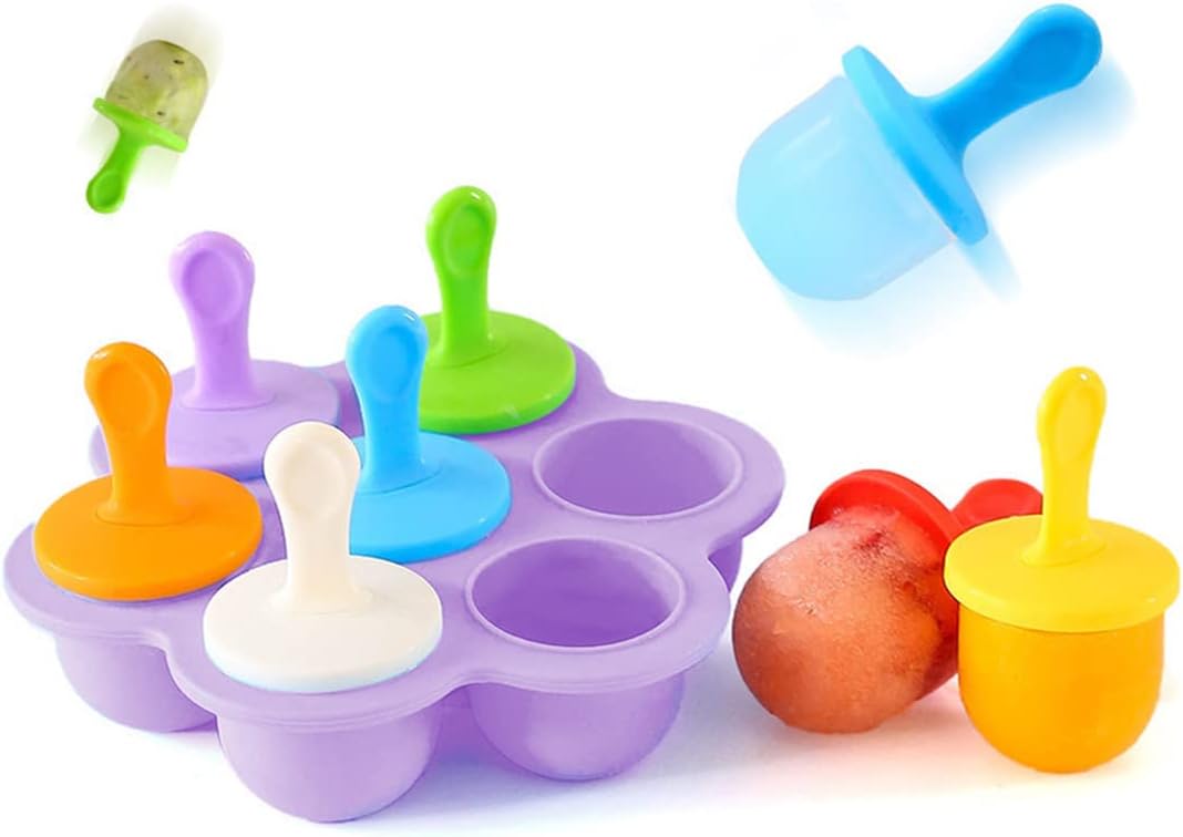 Amazon.com: Mini Silicone Popsicle Mold, 7-cavity DIY Ice Pop Mold with ...