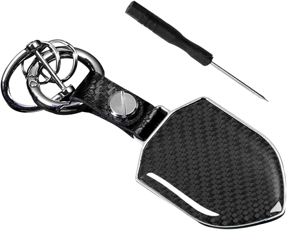 Amazon.com: Bittwee Car Keychain, Carbon Fiber Anti-Lost Auto Keyring ...
