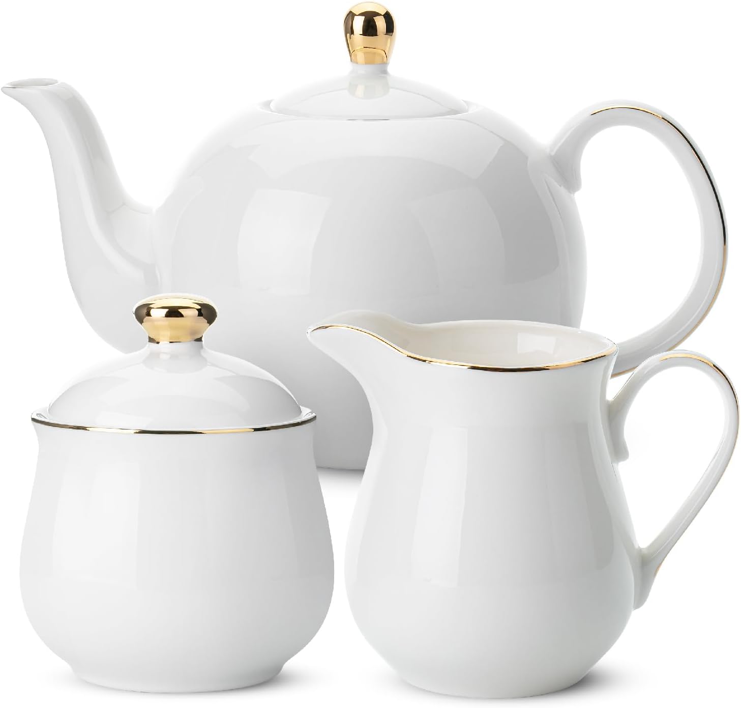 Amazon.com | BTaT- 3 Piece Tea Set, Creamer and Sugar and Teapot Set ...