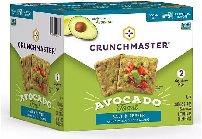 Amazon.com: 2 Boxes of Crunchmaster Avocado Toast Crackers with Salt ...