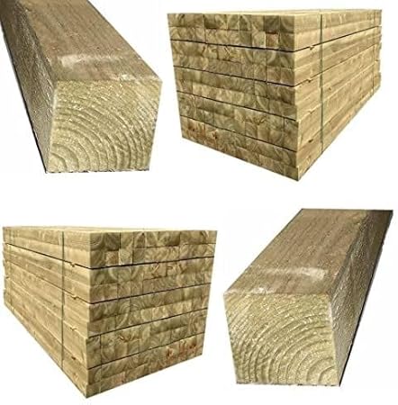 Pressure-Treated Square wooden post Gate or Fence posts garden timber ...
