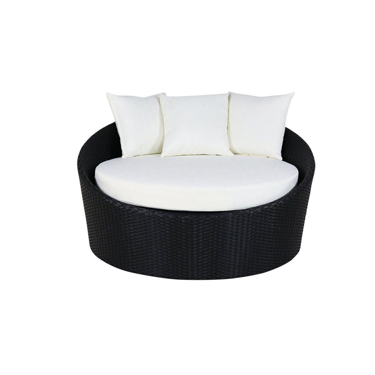 Costway Outdoor Patio Round Daybed Round Sofa Sunbade Swimming Pool ...