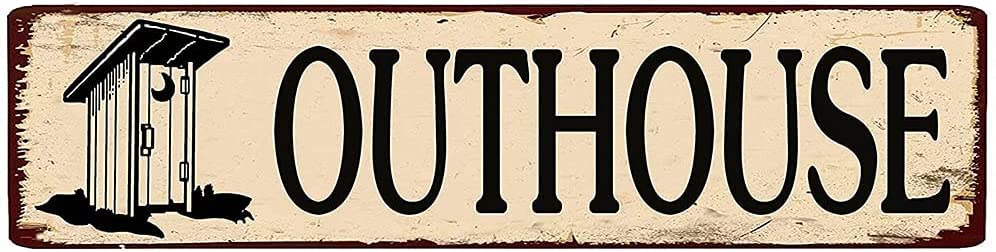 Amazon.com: snowsun Metal Sign Outhouse Vintage Signs Retro Tin Signs ...