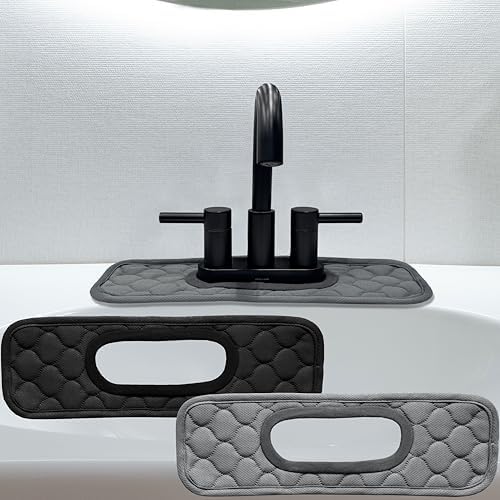 Amazon.com: 4 Pcs DIY Faucet Mat for Kitchen Sink - Fit 3 Hole - XL ...