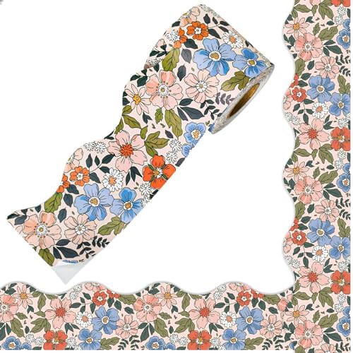 Amazon.com: JarThenaAMCS 66Ft Boho Floral Bulletin Board Border Summer Colorful Pansy Borders ...