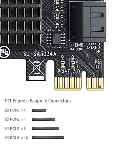 Snapklik.com : PCIe SATA Card 4 Port,PCI Express To SATA 3.0 Ports ...