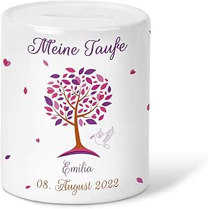 Amazon.de: GRAVURZEILE Spardose für Kinder - im Lebensbaum Design - Personalisiert mit Name ...