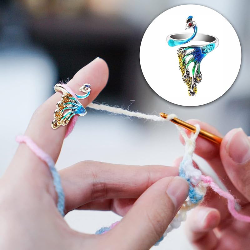 Yarn Tension Ring Knitting Crochet Loop Ring For Fingers, Adjustable ...