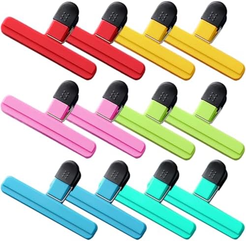 BamLue 12 Pack Large Bag Chip Clips, Heavy Duty Reusable Bag Seal Clips ...