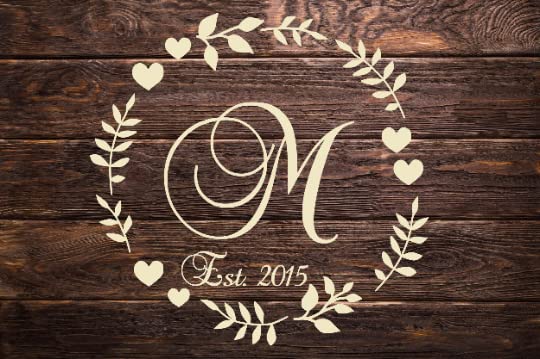 Amazon.com: Wreath Monogram Decal | Wedding Decal | Last Name Decal ...