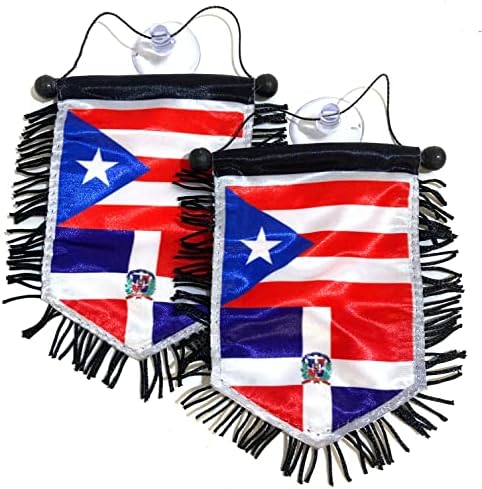 Amazon.com: Dominican Republic & Puerto Rico Mini Automobile Mini Flags ...