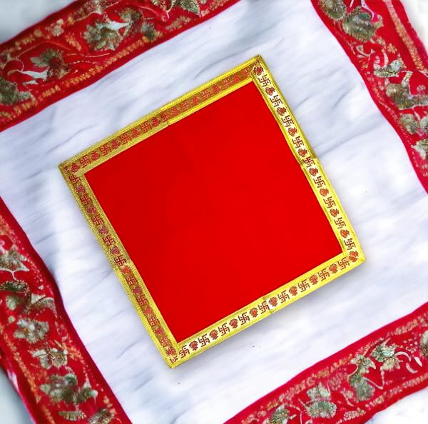 RMCG TRADERS | Red Velvet Cloth for Pooja and God Idol/Puja Aasan Kapda ...