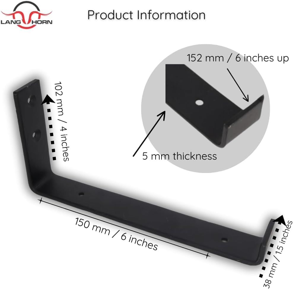 Lang Horn 2X6 X4 Shelf Brackets for Wooden Shelves Heavy Duty Matt ...