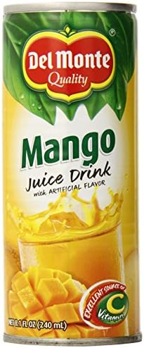Amazon.com : Del Monte Mango Juice Drink, 8.1 Ounce (Pack of 24 ...
