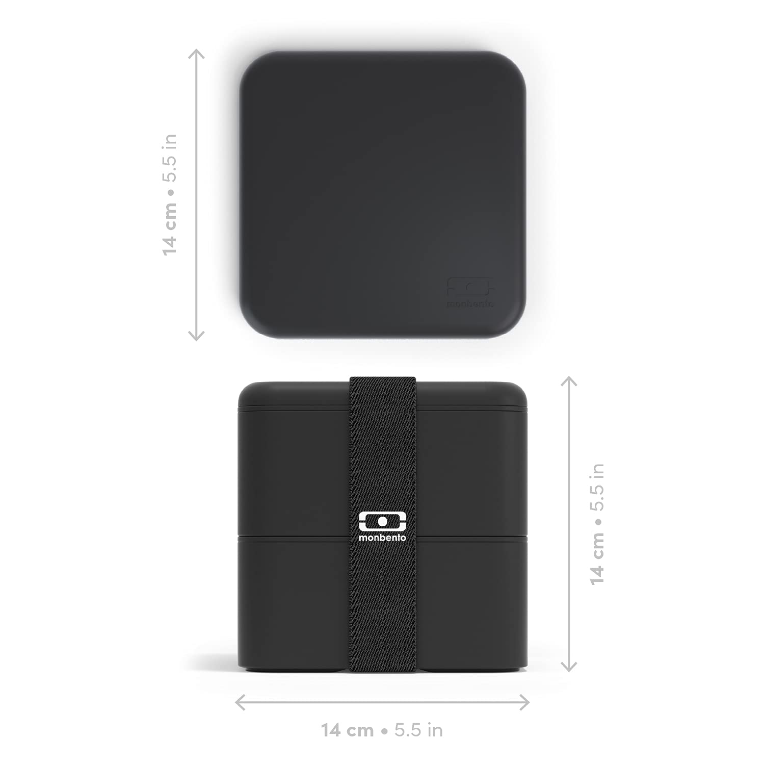Buy MONBENTO - Large Bento Box MB Square Onyx with Compartments Made in ...