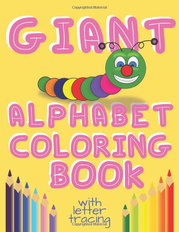 GIANT ALPHABET COLORING BOOK with letter tracing: Great for kids: Press ...