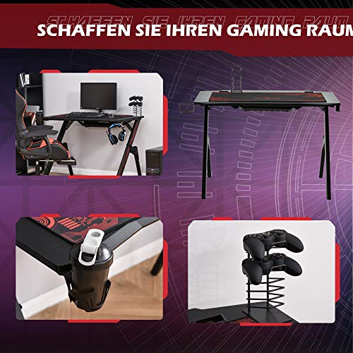 HOMCOM gaming tafel bureau computertafel werktafel meubels voor kantoor ...